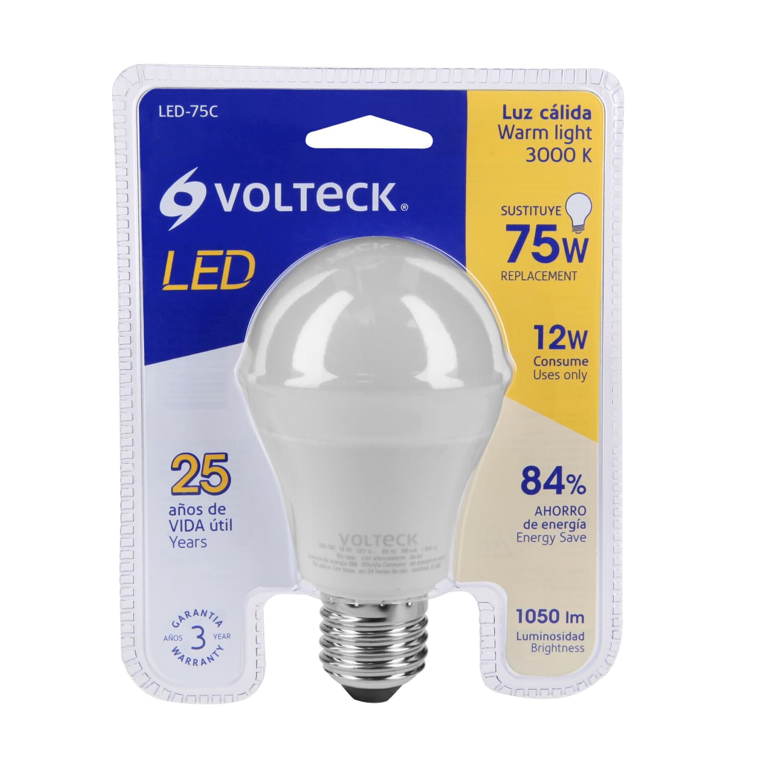 FOCO LED 12W LUZ CALIDA - VOLTECK - Proveedora Eléctrica RH